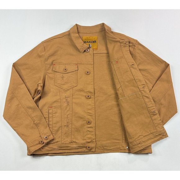Makobi | Jackets & Coats | Makobi Mens 3x Beige Khaki Brown Denim Jean ...